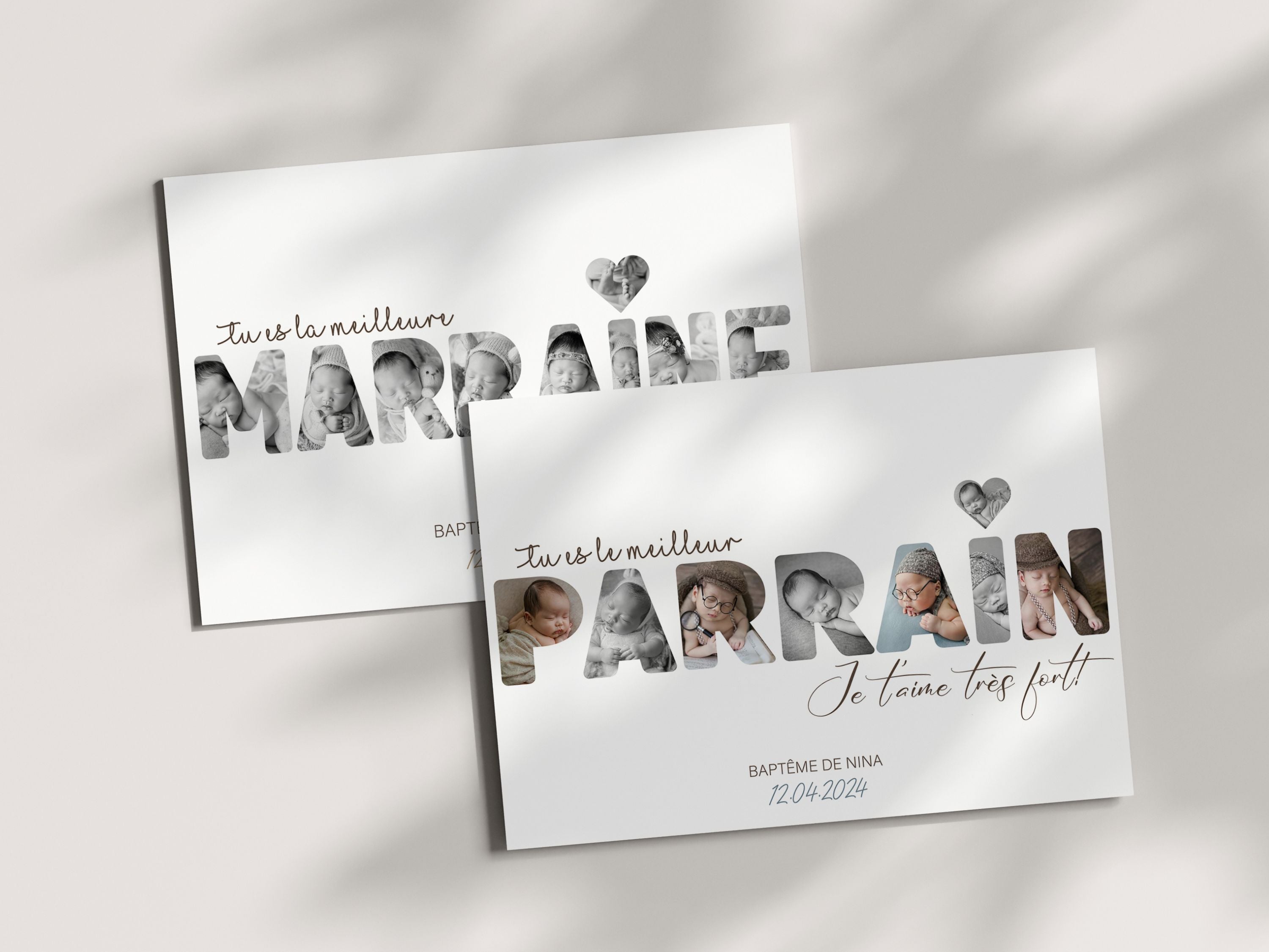 Affiches personnalisées parrain marraine avec vos photos ...